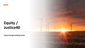 Equity / Justice40: Clean Energy Funding Series – Community Economic ...
